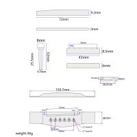 China 6 Pins Acoustic Electric Guitar Bridge 155.7*26*9.2MM Elegant Touch for sale