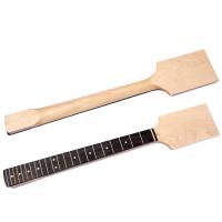 China Cigar Box Guitar Neck Maple Paddle Headstock 22 Fret For Electric Guitar Neck Rectangle headstock Black for sale