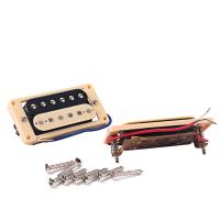 China Vintage Zebra Humbucker Pickup Double Coil With Black Cream Frame Bridge Neck Set for sale