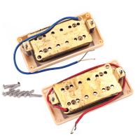 China Vintage Zebra Humbucker Pickup Double Coil With Black Cream Frame Bridge Neck Set for sale