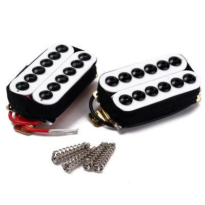China Double Coil Pickups Humbucker Ceramic 7.9KΩ Neck 16.3KΩ Bridge White Adjustable Screw for sale