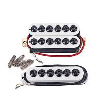 China Humbucker Double Coil Pickups Ceramic 6.7KΩ Neck 16.3KΩ Bridge White Adjustable Screw for sale