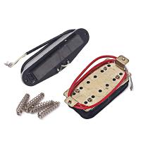 China Humbucker Double Coil Pickups Ceramic 6.7KΩ Neck 16.3KΩ Bridge White Adjustable Screw for sale