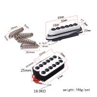 China Humbucker Double Coil Pickups Ceramic 6.7KΩ Neck 16.3KΩ Bridge White Adjustable Screw for sale