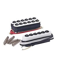 China Humbucker Double Coil Pickups Ceramic 6.7KΩ Neck 16.3KΩ Bridge White Adjustable Screw for sale