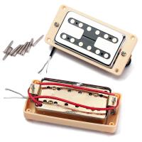 China Guitar Pickup Set H Style Cream ABS Metal Humbucker Dual Coill Pickup N8.6K/B12.7K Output for sale