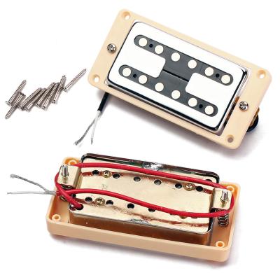 China Guitar Pickup Set H Style Cream ABS Metal Humbucker Dual Coill Pickup N8.6K/B12.7K Output for sale