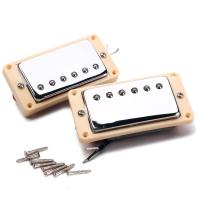 China Cream Chrome Mini Humbucker Bass Pickups Set N8K/B14.5K For LP Guitar for sale