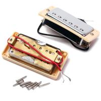 China Cream Chrome Mini Humbucker Bass Pickups Set N8K/B14.5K For LP Guitar for sale