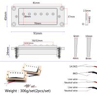 China Cream Chrome Mini Humbucker Bass Pickups Set N8K/B14.5K For LP Guitar for sale
