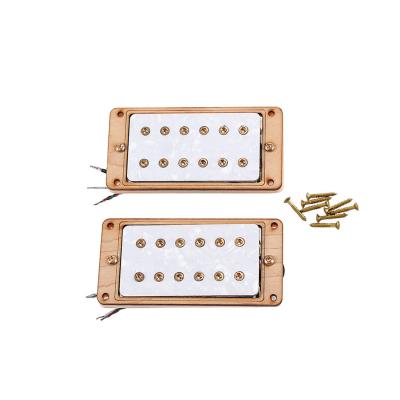 China White Pearl Guitar Pickups Ceramic Electric Guitar Double Coil Humbucker Pickups Maple Wood for sale