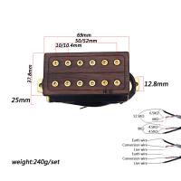 China Rosewood Dual Coil Pickup Humbucker N9K/B12.5K Output For Electric Guitar With Screws for sale
