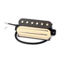 China Dual Rail Pickup Double Coil Four Cable Single Humbucker Pickups Yellow Black Plastic for sale