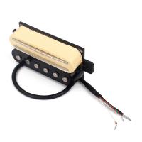 China Dual Rail Pickup Double Coil Four Cable Single Humbucker Pickups Yellow Black Plastic for sale