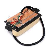 China Dual Rail Pickup Double Coil Four Cable Single Humbucker Pickups Yellow Black Plastic for sale