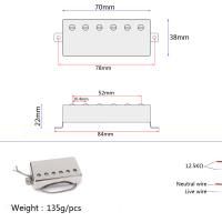 China Alnico 5 Humbucker Chrome Metal Pickup Double Coil 12~13kΩ for LP Guitar Bridge Vintage for sale