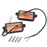 China Humbucker Pickups Dual Rail Pickup Double Coil Four Cable Yellow Black Plastic With Screws for sale