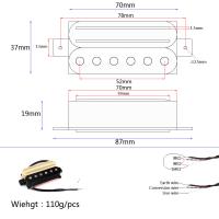 China Humbucker Pickups Dual Rail Pickup Double Coil Four Cable Yellow Black Plastic With Screws for sale