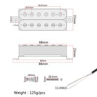 China Alnico 5 Humbucker Chrome Metal Pickup Double Coil 12~13kΩ for LP Guitar Bridge Vintage for sale