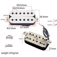 China Powerful Alnico Magnet Pickup Set Dual Coil 6~7KΩ/Neck 7~8KΩ/Bridge DC Resistance for sale