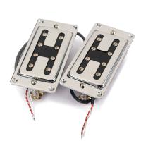 China Alnico 5 Humbucker Pickup Set Dual Coil H Style Pickups Chrome 9~10K Output LP Electric Guitars for sale
