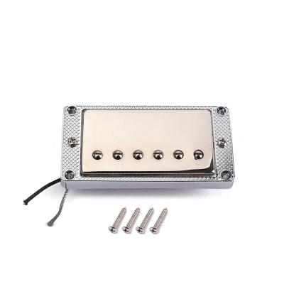 China Dual Coil Closed Mini HumbuckerAlnico 5 Chrome Metal Pickup For LP Guitar Bridge With Mounting Screws for sale