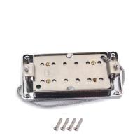 China Dual Coil Closed Mini HumbuckerAlnico 5 Chrome Metal Pickup For LP Guitar Bridge With Mounting Screws for sale