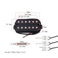 China Alnico 5 Carbon Fiber Dual Coil Guitar Pickups For Electric Guitar Four Conductor Wired for sale