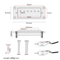 China Alnico 5 Humbucker Pickup Double Coil Guitar Pickup Neck 13.5 kΩ / Bridge 15.4 kΩ for sale