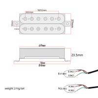 China Cupronickel Cover Double Coil Guitar Pickup With Adjustable Pole-Piece for sale