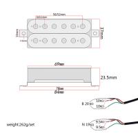 China Plastic Feather LP Electric Guitar Pickup Double Coil Humbucker 19kΩ Neck /20kΩ Bridge for sale