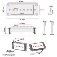 China Mini Humbucker Pickups Set With Alnico 5 Magnet Silver Color Cloth Covered Output Line for sale
