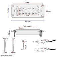 China Silver Metal Guitar Pickup With Alnico 5 Magnets 6~7kΩ Resistance 70*39MM Pole Spacing for sale