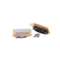 China Vintage Alnico 5 Mini Humbucker Pickup Set Double Coil Adjustable Screws Pole Pieces LP Electric Guitar for sale