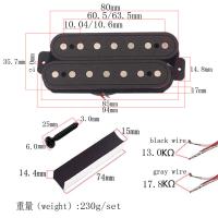 China Alnico V 7 Strings Humbucker pickups Double Coil Pickup set carbon steel Black Vintage electric guitar for sale