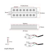 China Alnico V 7 strings Humbucker Pickup Set rosewood Dual Coil pickup hex nut Adjustable Pole-Piece N17K/B19K Output for sale