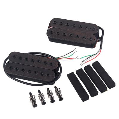 China Alnico V 7 strings Humbucker Pickup Set rosewood Dual Coil pickup hex nut Adjustable Pole-Piece N17K/B19K Output for sale