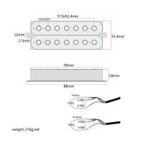 China 7 Strings Rainbow Humbucker Pickup Alnico 5 Magnet Double Coil Pickups Staggered Electric Guitar With Screws for sale