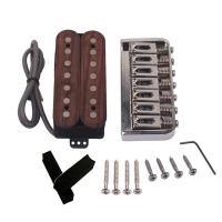 China Rosewood Humbucker Double Coil 13.5kΩ Double Coil Pickup Set with metal Hardtail Fixed Bridge wrench for sale