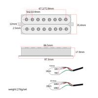 China Alnico V 8 Strings Humbucker Pickups Adjustable Hexagon Nut Double Coil Pickup Set Vintage for sale