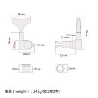 China 2R2L Chrome replacement tuning pegs for acoustic guitar 4 String Bass Guitar Accessories for sale
