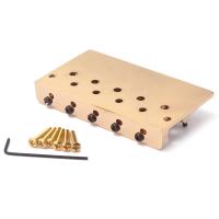 China Gold 5 Saddle Electric Guitar Bridge Guitar Replacement Parts With Wrench for sale