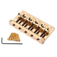 China Gold 5 Saddle Electric Guitar Bridge Guitar Replacement Parts With Wrench for sale