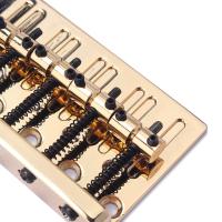 China Gold 5 Saddle Electric Guitar Bridge Guitar Replacement Parts With Wrench for sale