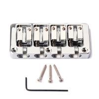 China Vintage L Shape 4 String Saddle Electric Bass Guitar Bridge Tailpieces With Screws Wrench for sale