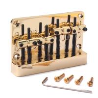 China Chrome Zinc Alloy L Shape 4 String Electric Guitar Bridge With Wrench for sale