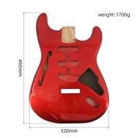 China Red Color Alder Wood Guitar Body High Gloss Stratocaster Guitar Body for sale