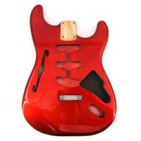 China Red Color Alder Wood Guitar Body High Gloss Stratocaster Guitar Body for sale