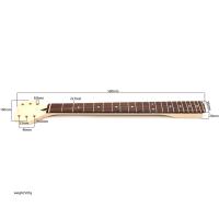 China Durable Heart Shaped Head 6 String Bass Guitar Neck 22.83 Inches Length for sale