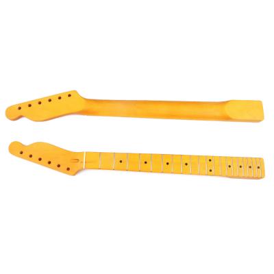 China Matte Finish Darker Yellow TL Guitar Neck Maple 22 Frets 26.38 Inches Length for sale